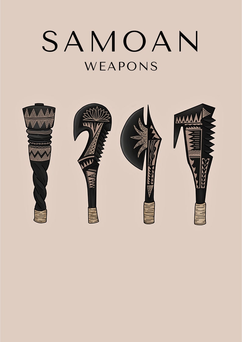 Samoan Weapons - A3 & A4 JPG, PNG and SVG - Etsy