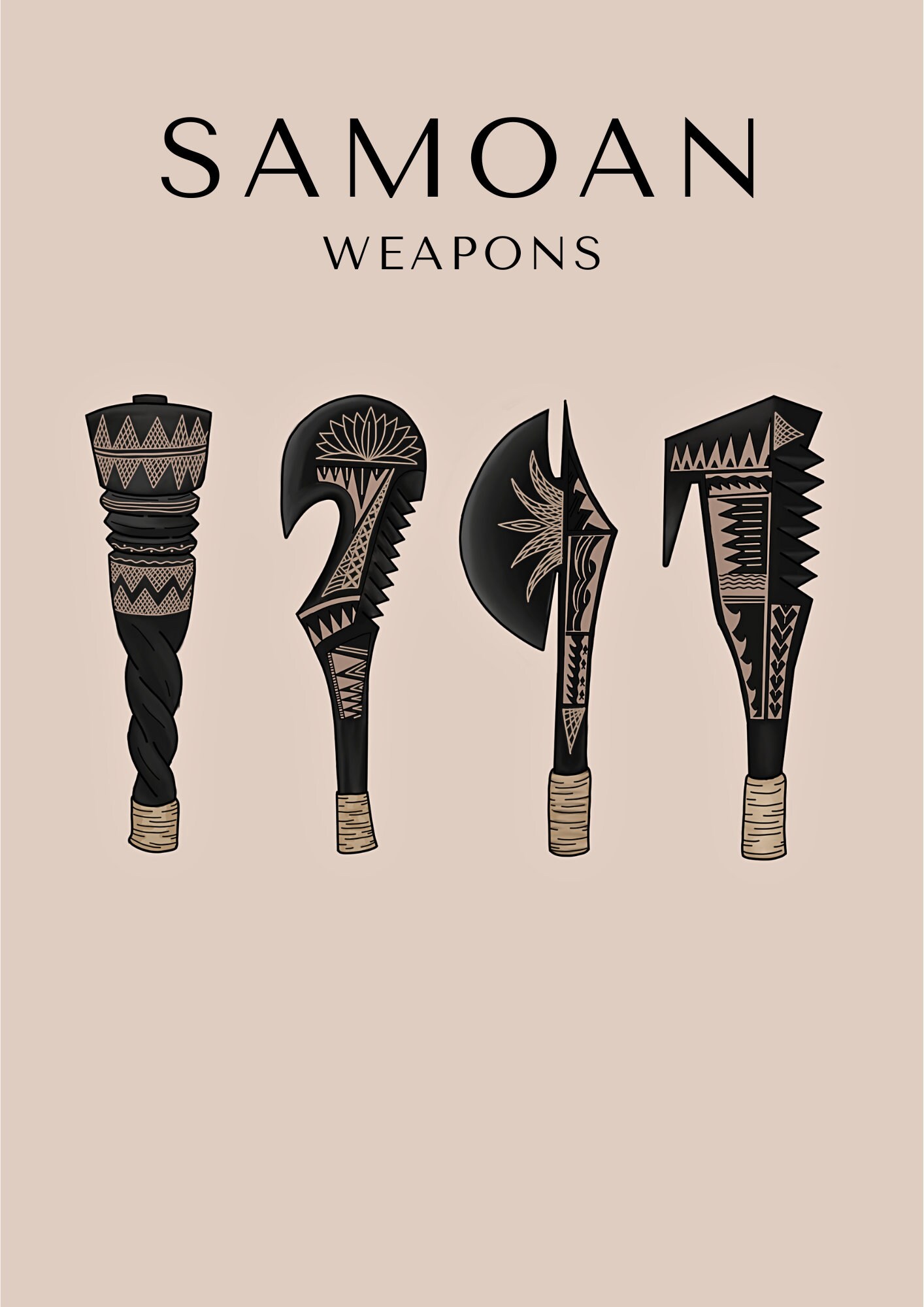 Samoan Weapons - A3 & A4 JPG, PNG and SVG - Etsy