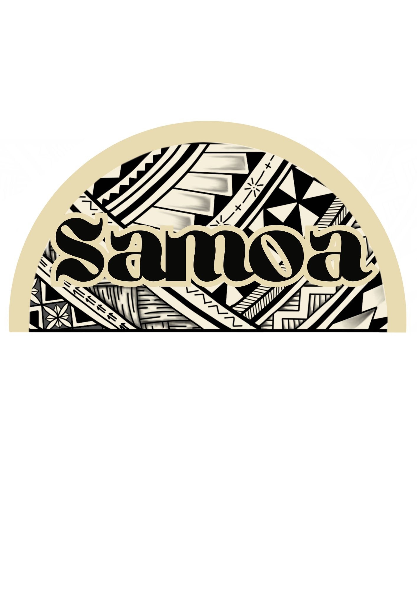 Beige Samoan Pattern: Tribal Tapa PNG JPG Clipart - Etsy