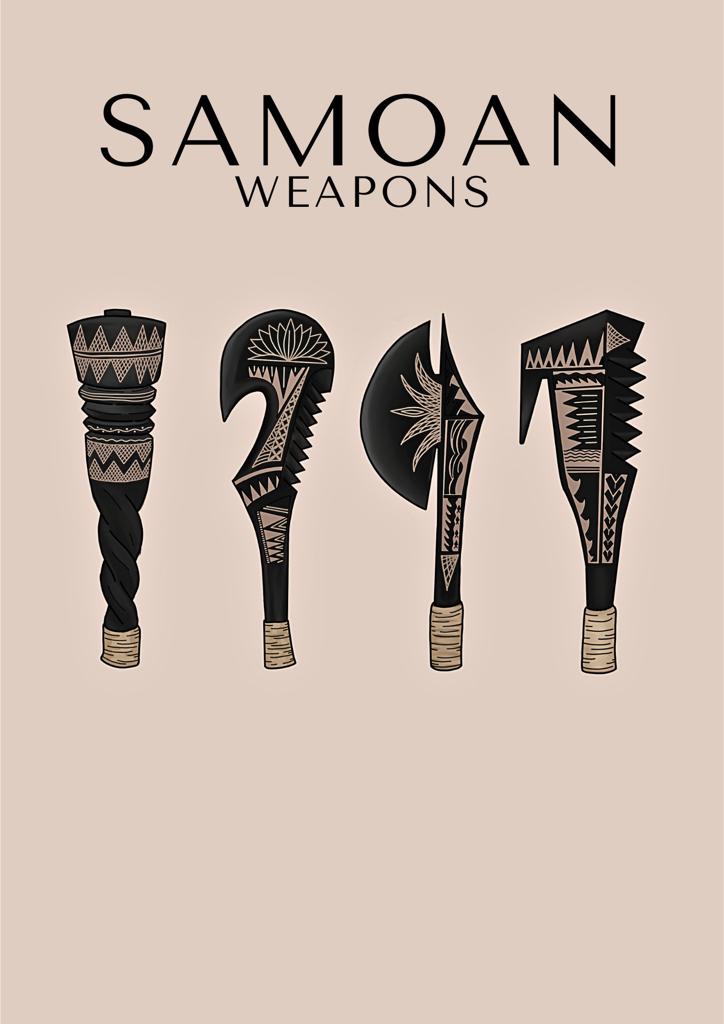 Samoan Weapons - A3 & A4 JPG, PNG and SVG - Etsy