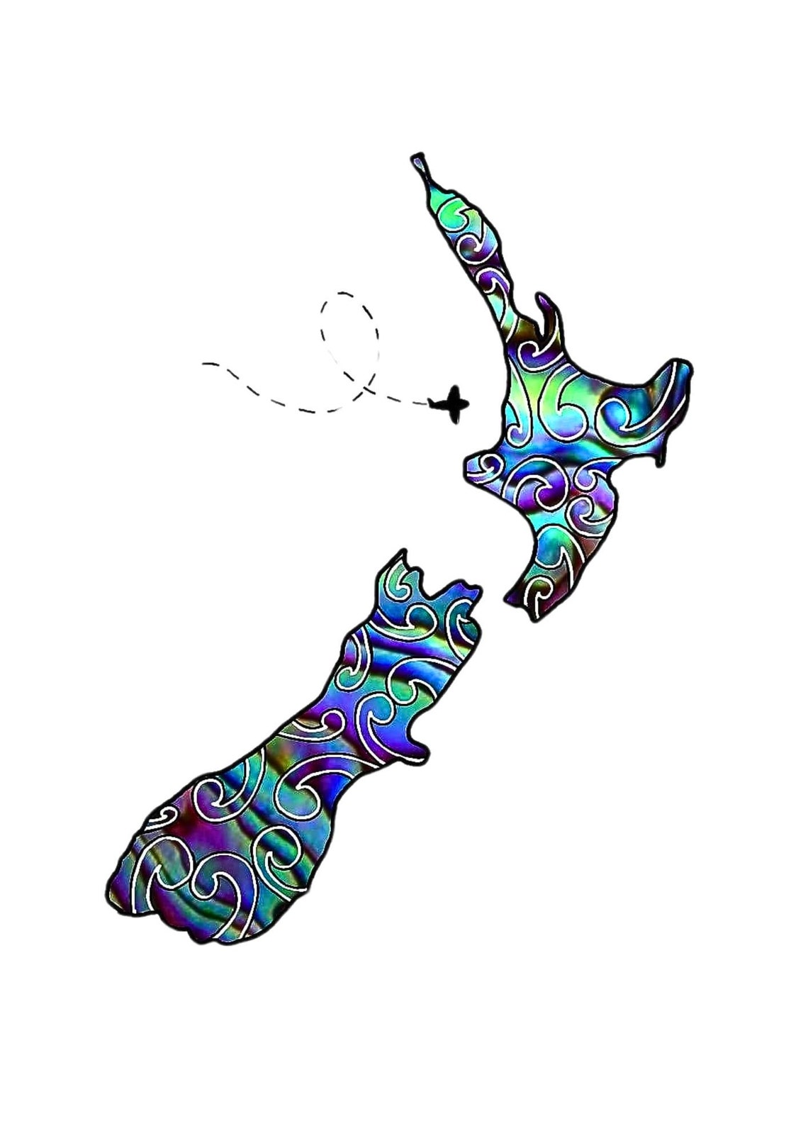 New Zealand, Abalone Shell Map Design- Rasterized SVG,PNG & JPG Files ...