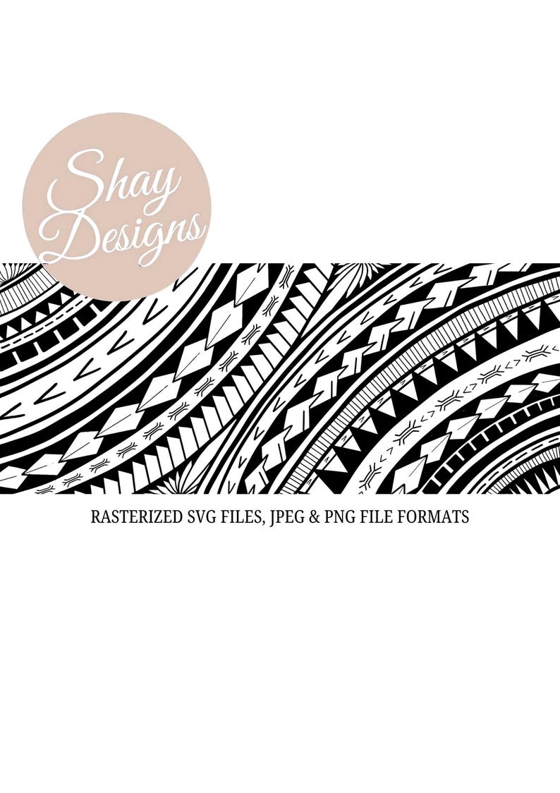 Polynesian Tribal Pattern: Samoan Tapa Design Clipart (SVG, PNG, JPG ...