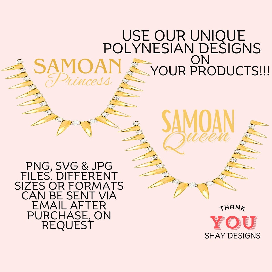 Gold Samoan Ula Nifo, Samoan Queen & Samoan Princess Font Designs, PNG ...