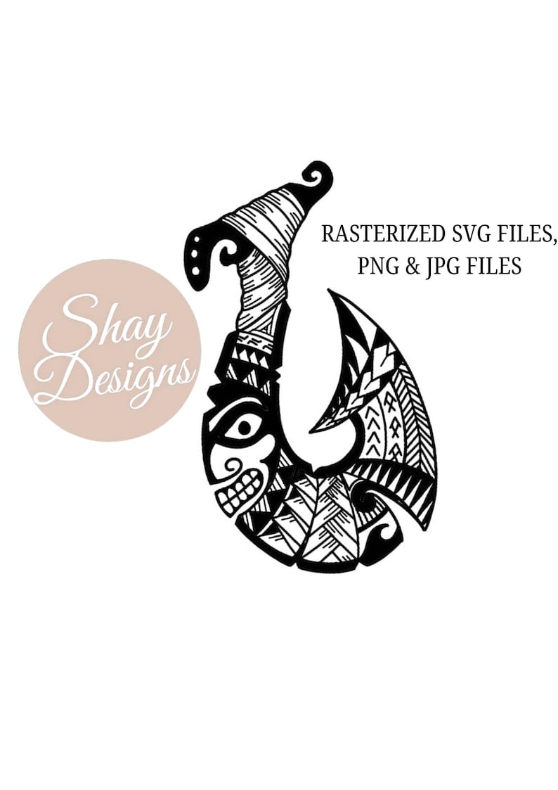 Polynesian Fish Hook Clipart: Samoan Tribal Design (SVG, PNG, JPG) - Etsy