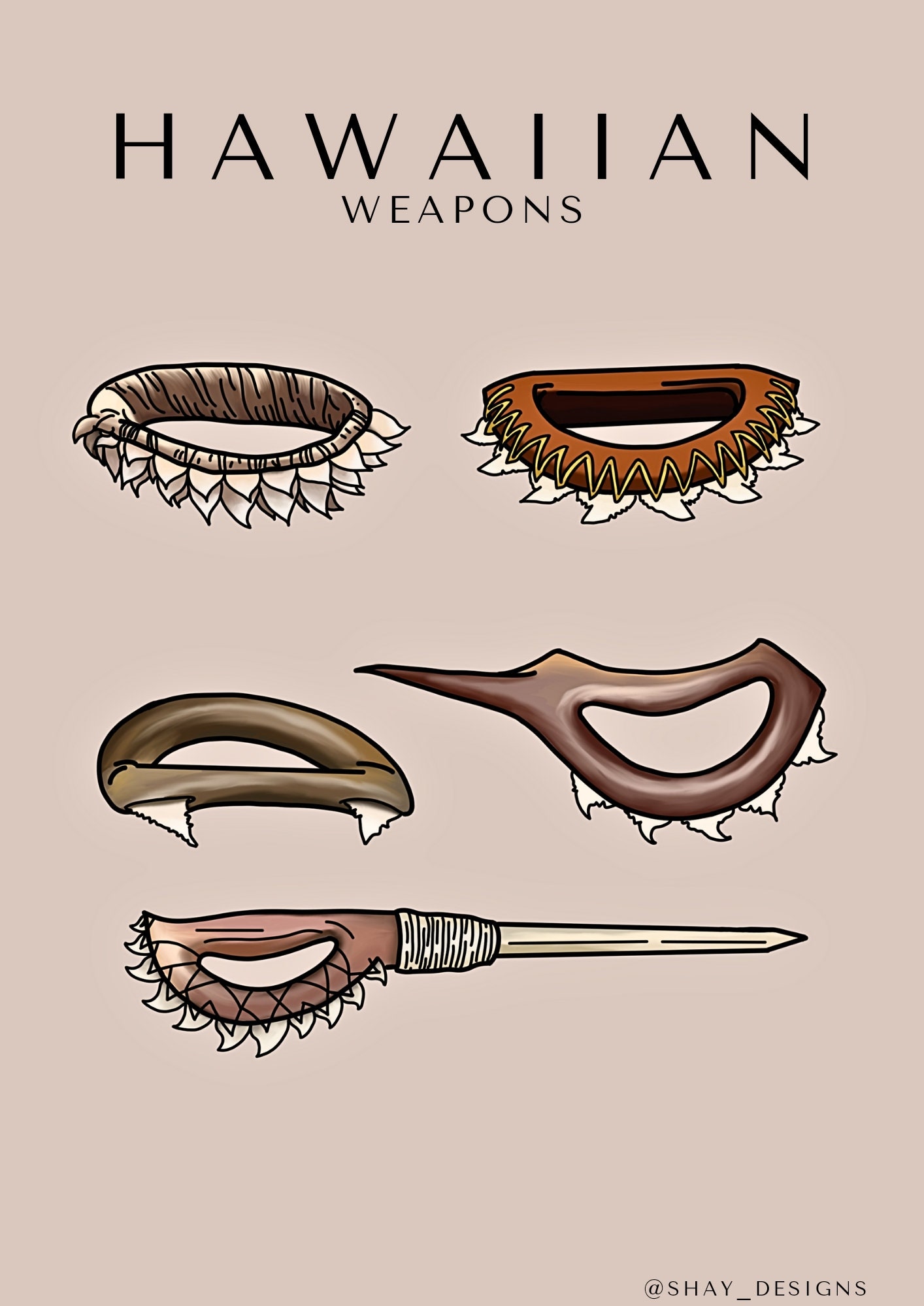 Hawaiian Weapons A3 & A4 JPG, PNG and SVG - Etsy