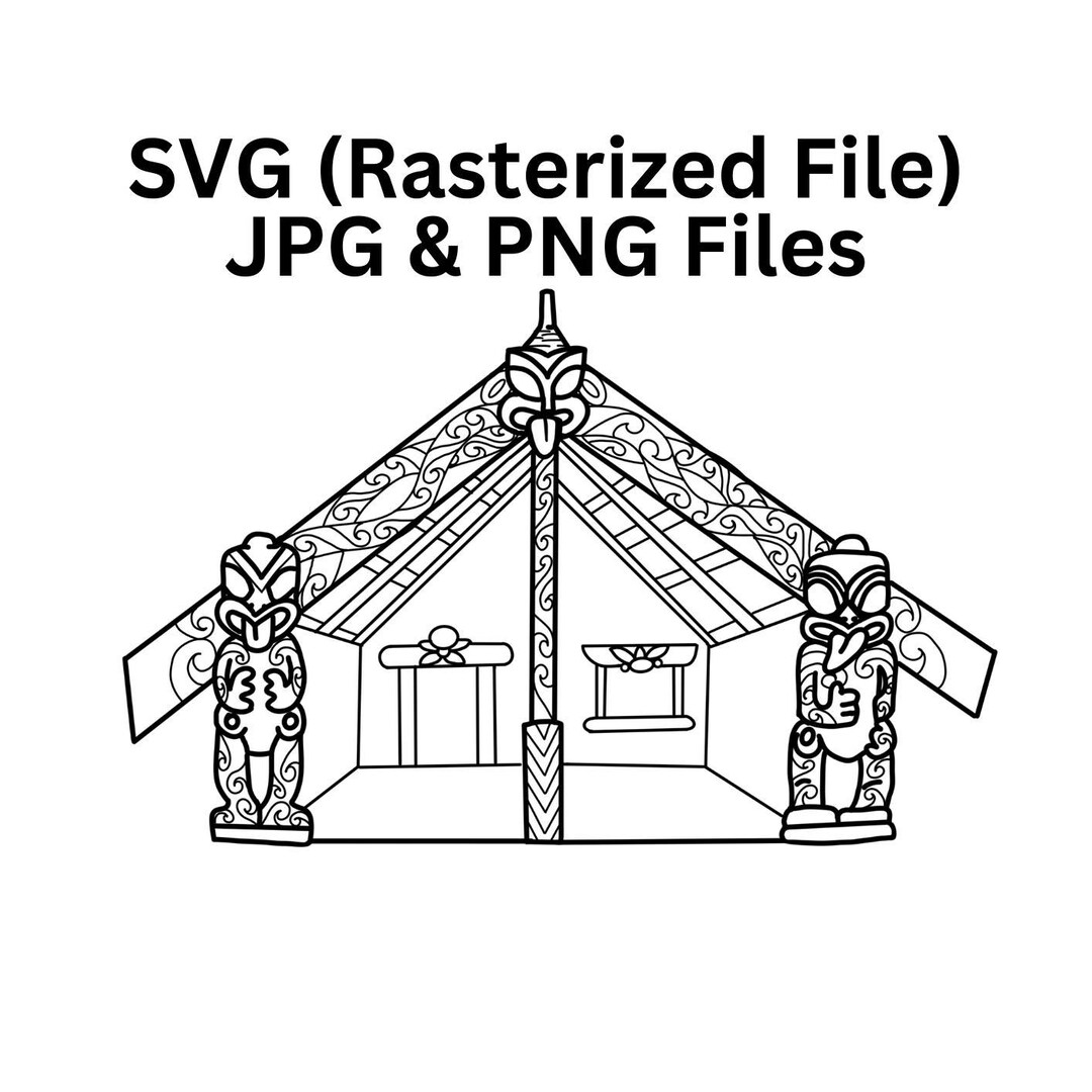 Maori Wharenui Digital Downloadable Design- SVG (rasterized Files), JPG ...