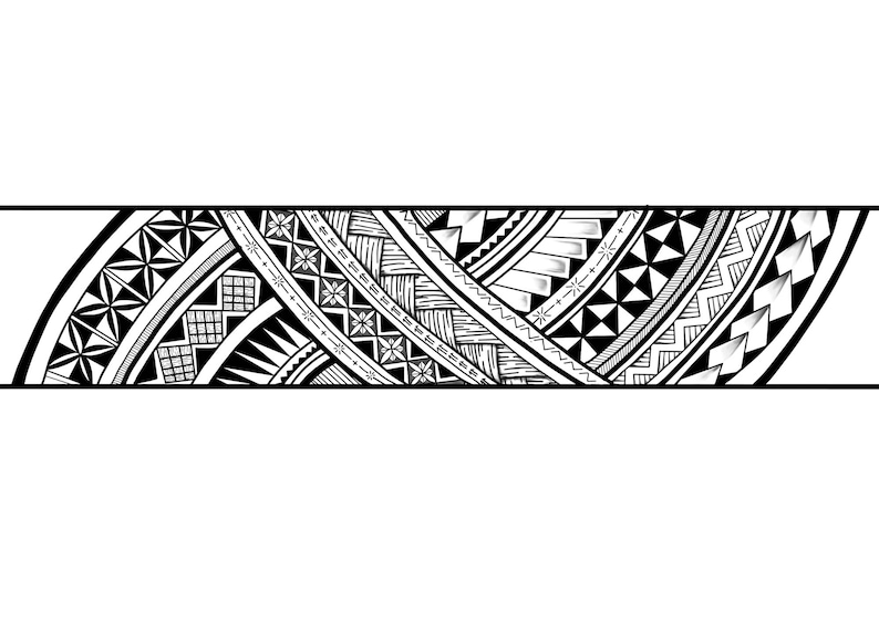 Modern Samoan Tapa Pattern: Polynesian Tribal Clipart (PNG & JPG ...