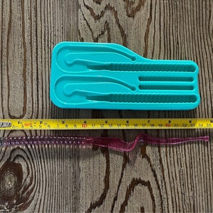 Soft Plastic Bait Mold, 10 Inch Worm, Ribbon Tail, Plastisol, USA Made ...