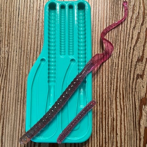 Soft Plastic Bait Mold, 10 Inch Worm, Ribbon Tail, Plastisol, USA Made ...