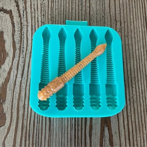 Soft Plastic Bait Mold, 3.75 Inch Trick Worm, Ned, Drop Shot, Plastisol ...
