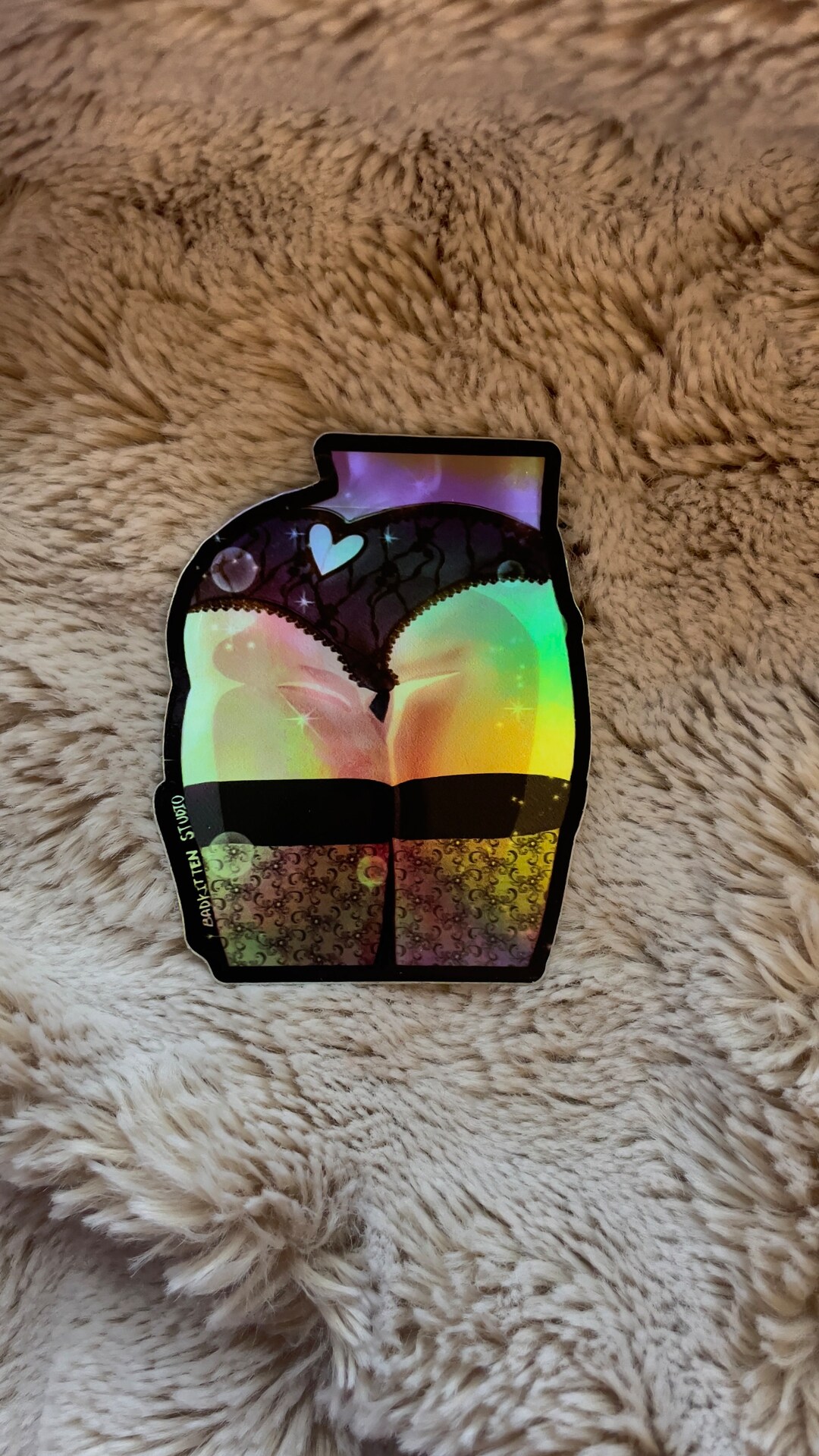 Bubble Butt Booty Heart Vinyl Sticker Adult Sticker by Badkitten Studio ...