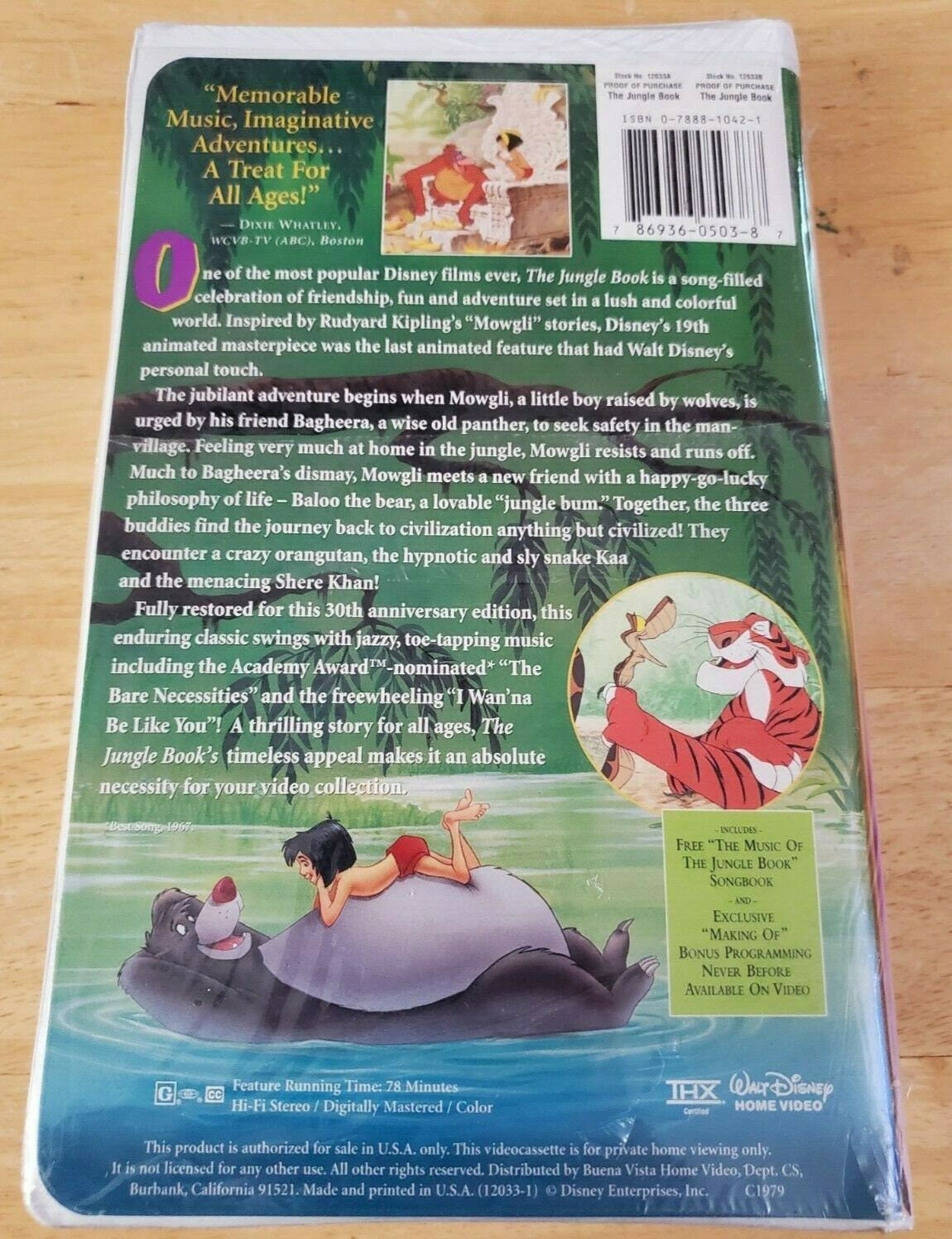 Disney's the Jungle Book VHS Masterpiece Edition Lot1 - Etsy