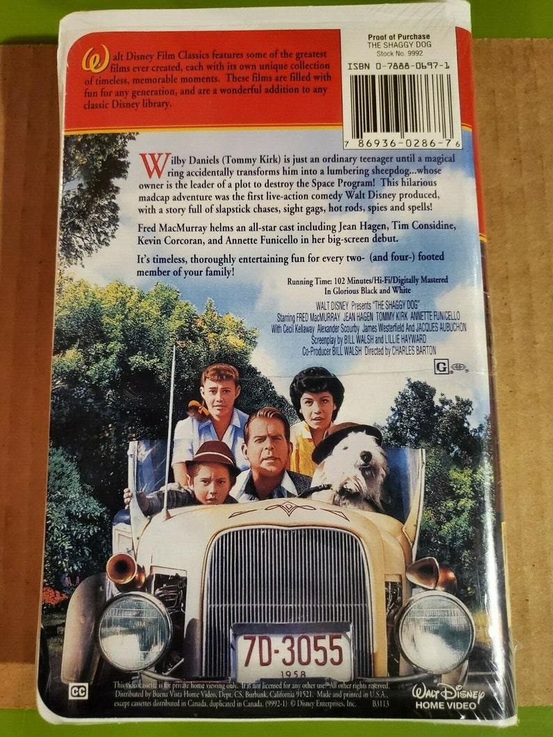 Disney's Pete's Dragon/the Shaggy Dog VHS Walt Disney - Etsy