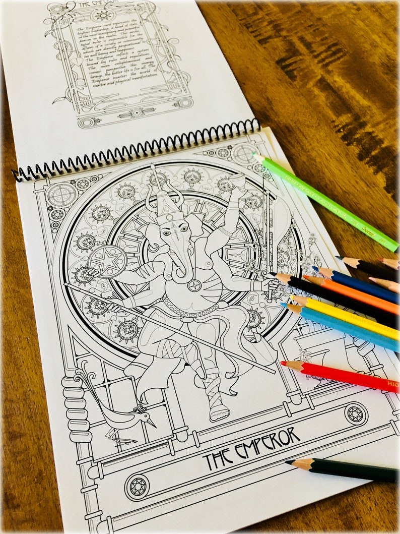 Tarot Card Coloring Book - Etsy