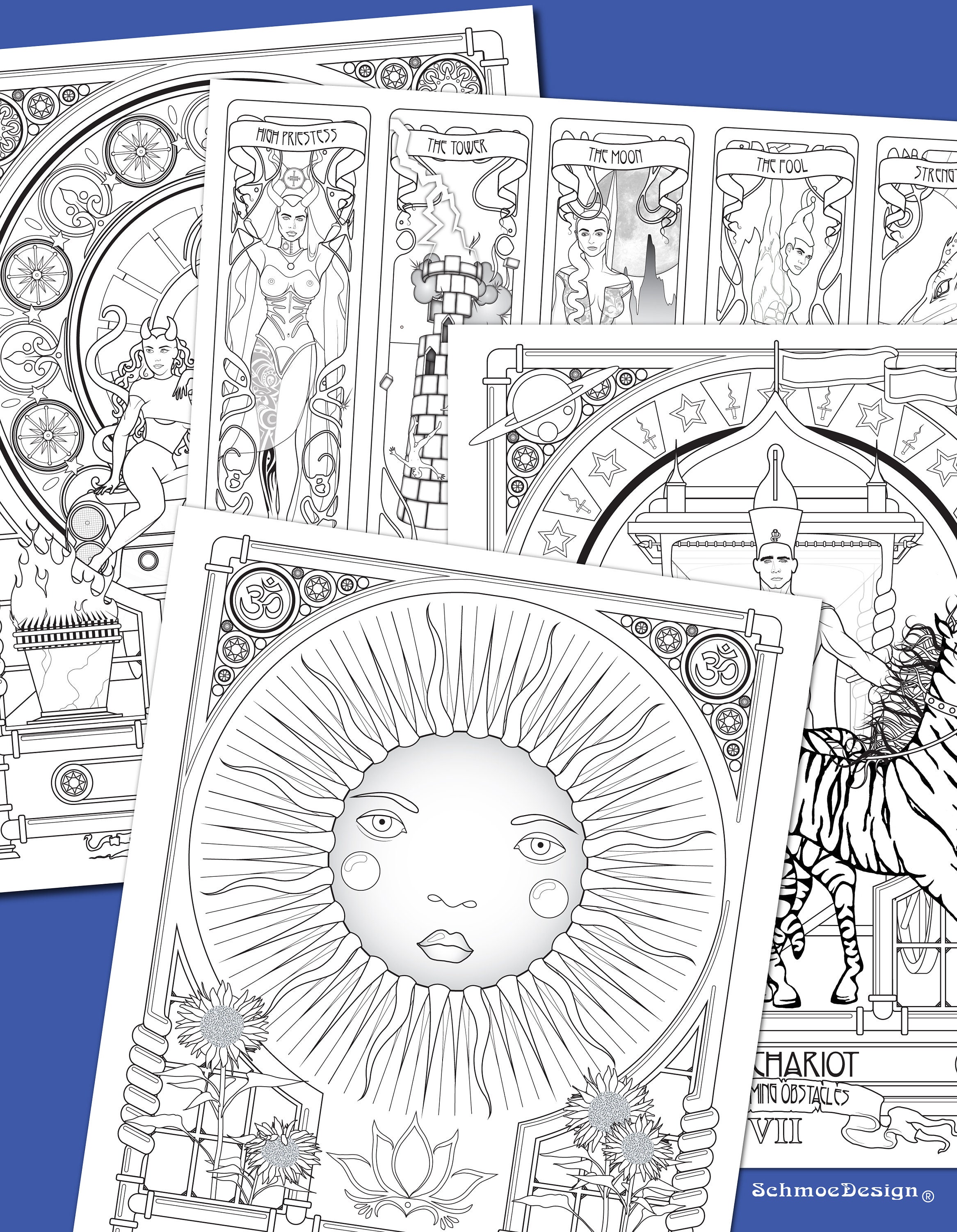 Tarot Card Coloring Book - Etsy