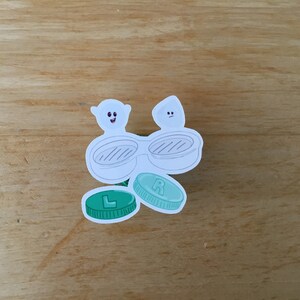 Cute Happy Contact Lens and Case Optometry Sticker, Optometrist Sticker ...