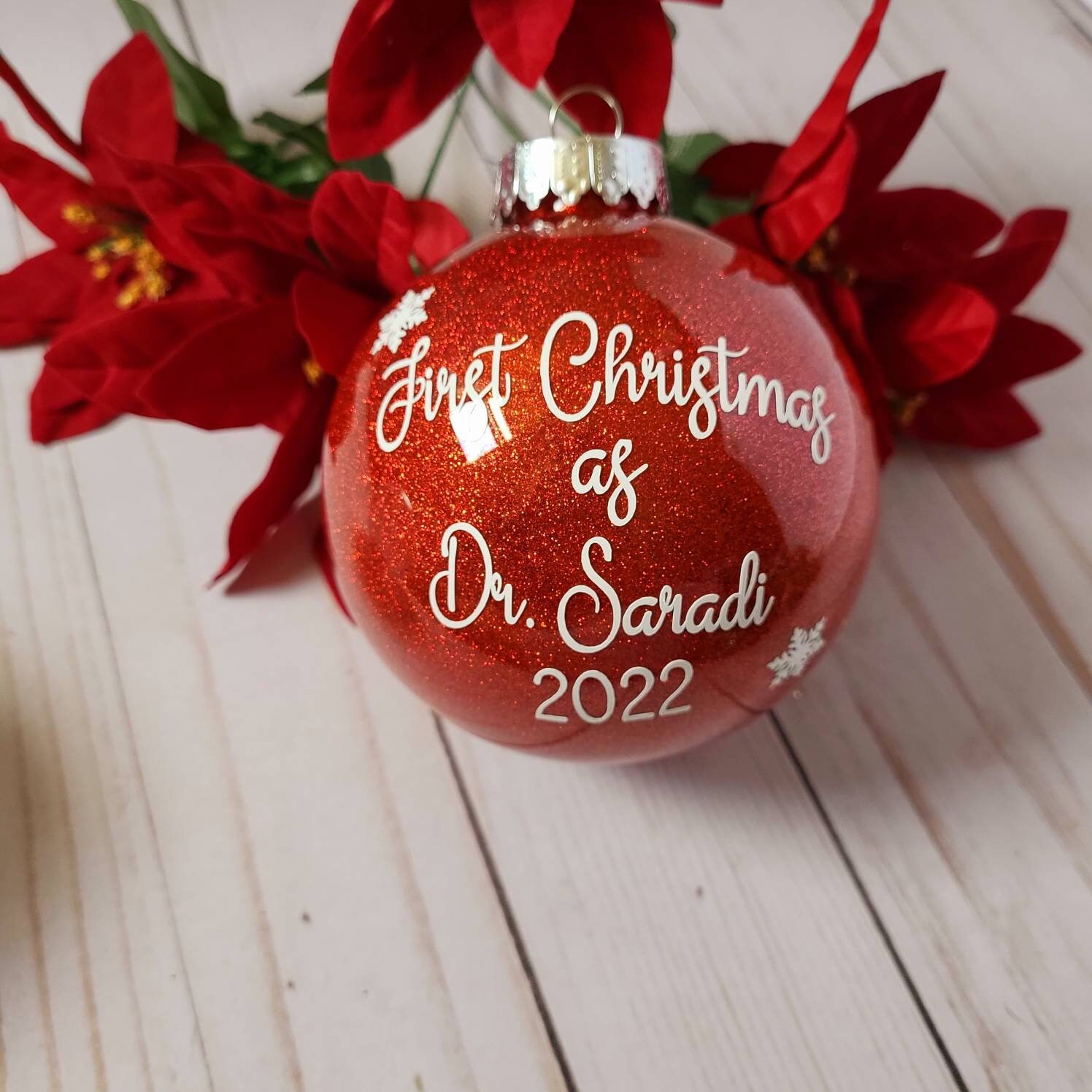 First Christmas as a Doctor Nurse Custom Personalized Glitter - Etsy