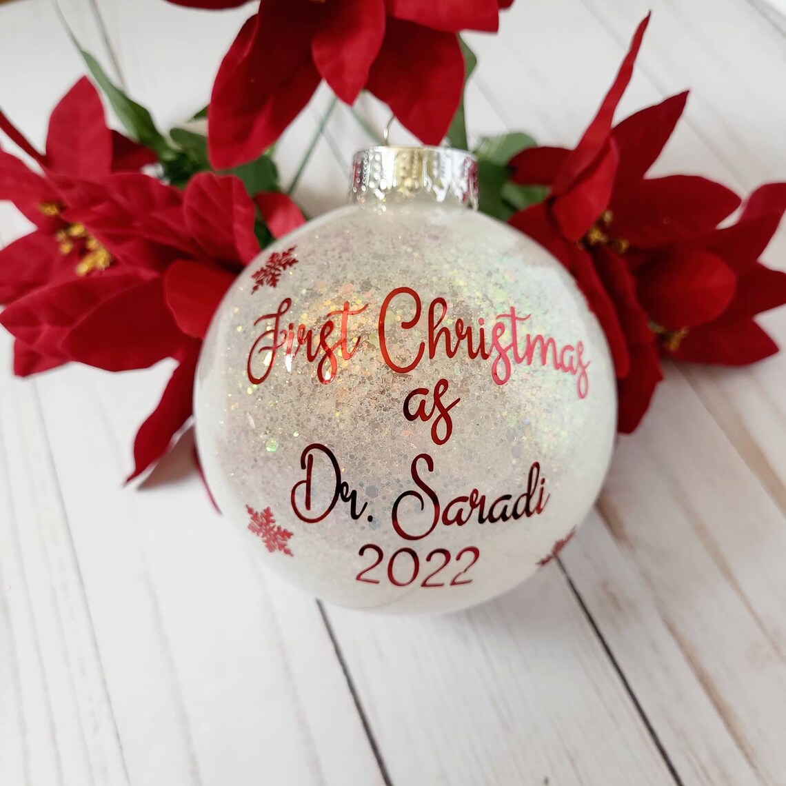 First Christmas as a Doctor Nurse Custom Personalized Glitter - Etsy