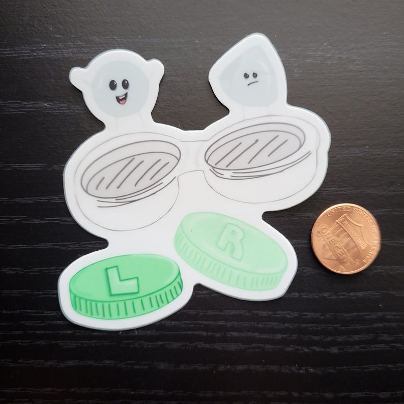 Cute Happy Contact Lens and Case Optometry Sticker, Optometrist Sticker ...