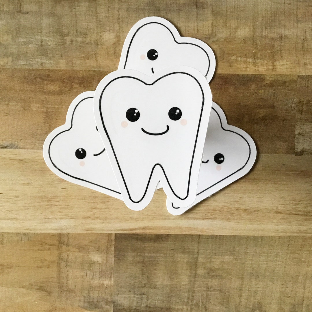 Cute Happy Tooth Sticker, Dentist Sticker, Dental Assistant, Dental ...