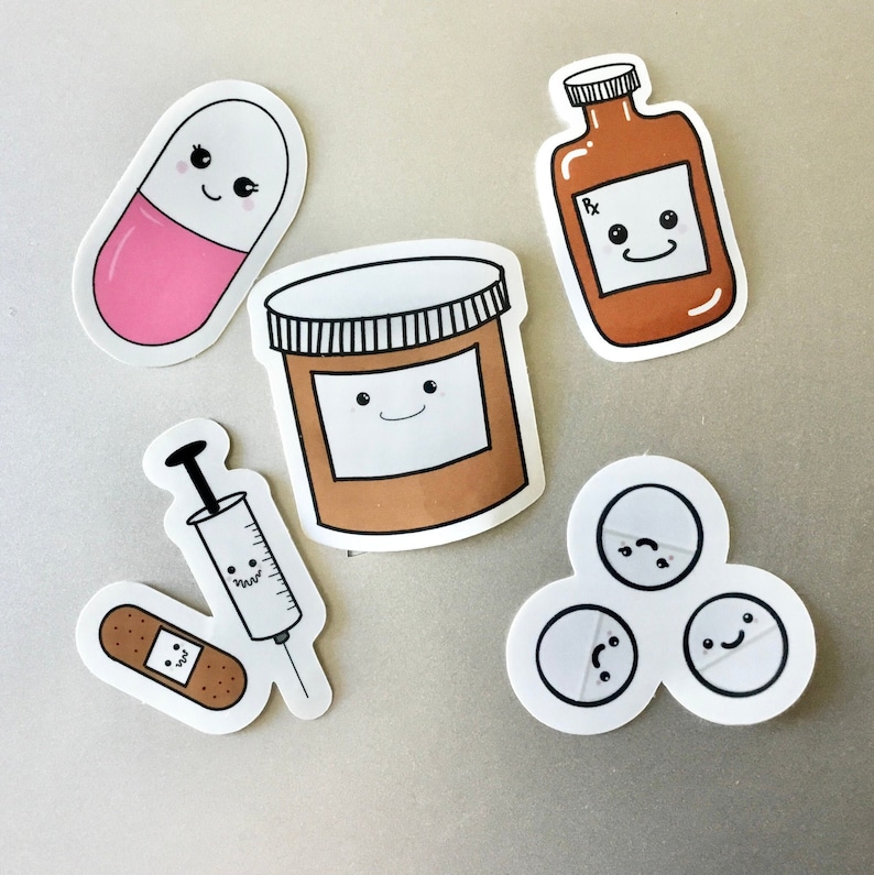 Pharmacist Sticker Pack, Happy Pill, Pharmacy Stident Sticker, Pharmacy ...