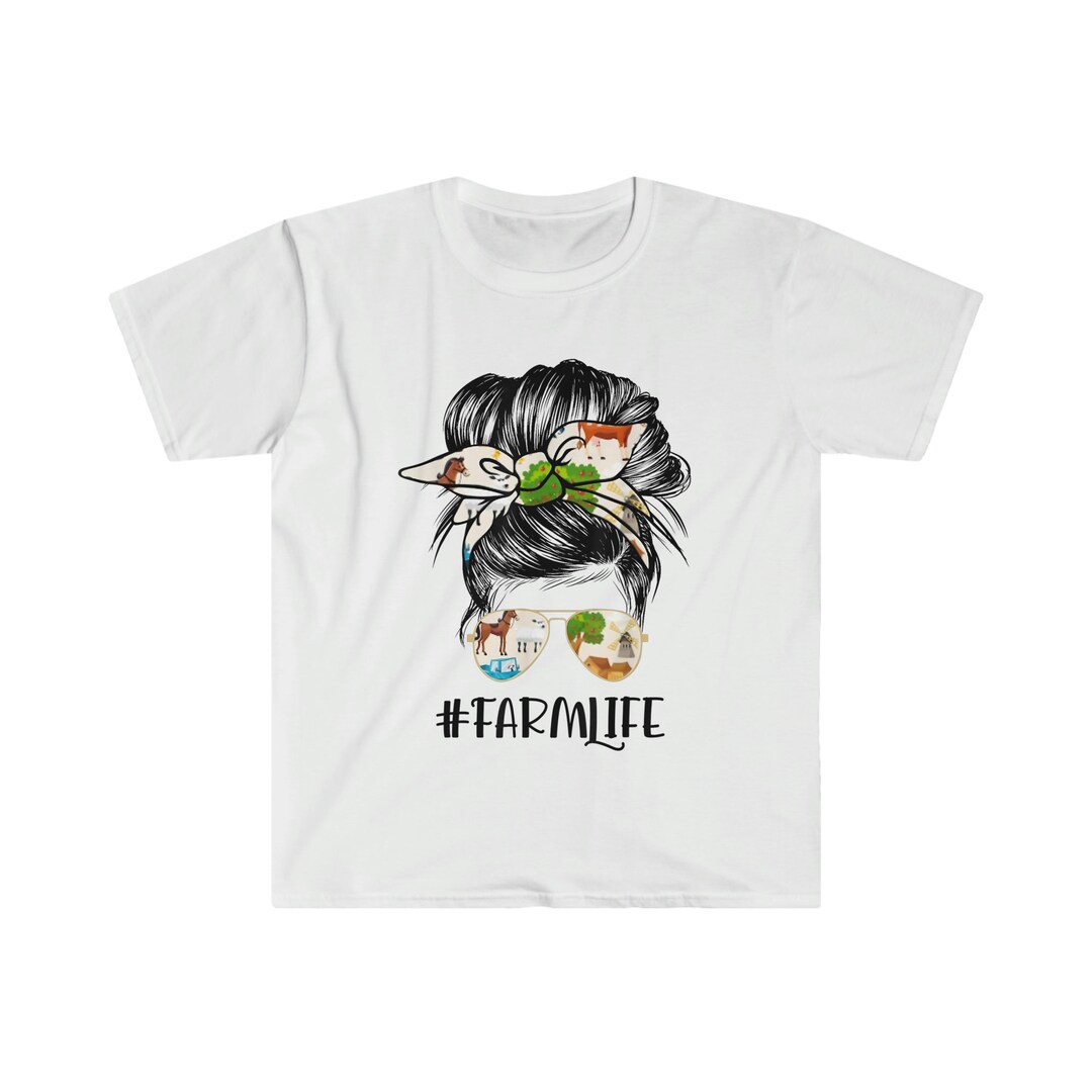 Messy Bun Farm Life T-shirt - Etsy