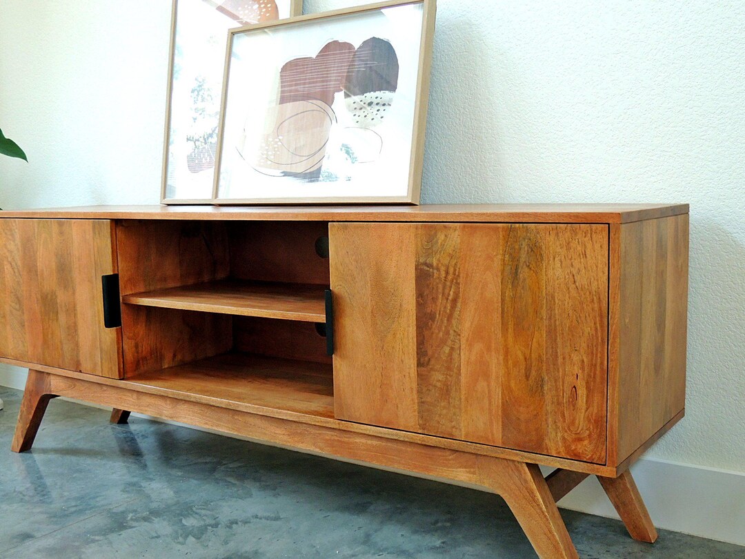 New Mcm TV Stand 69width 26height Wooden Media Console - Etsy