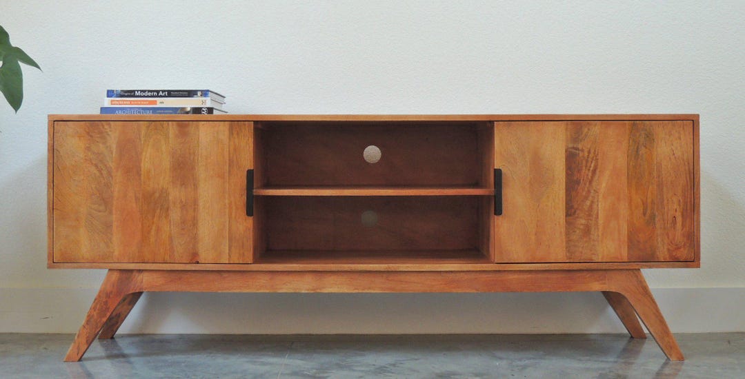 Hans MCM TV Console Hardwood TV Stand Wooden Tvc - Etsy