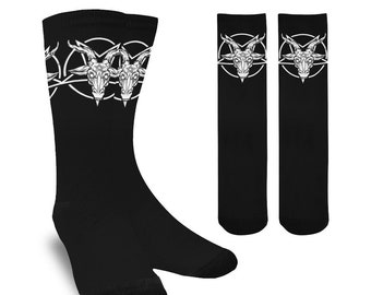 Black Pentagram Adult Socks | Fun Crew Sock | Halloween Lover Gift ...