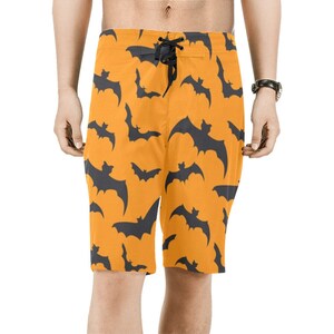 Mens Gothic Vampire Bat Beach Shorts Board Shorts Bathing Suit Surfer ...