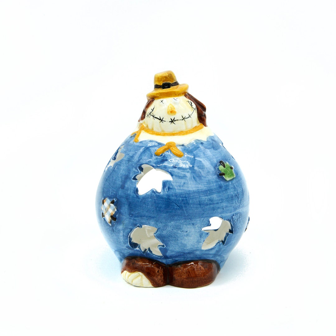 Dennis East Scarecrow Tea Light Holder, Fall Candle Luminary, Autumn ...