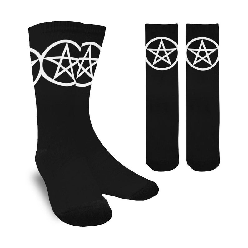 Black Pentagram Adult Socks | Fun Crew Sock | Halloween Lover Gift ...