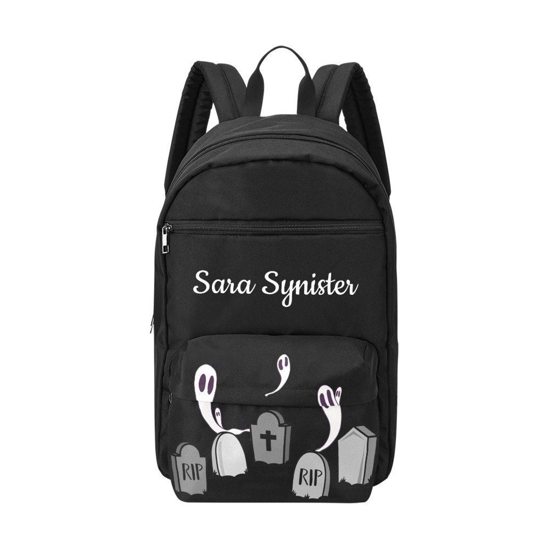 Custom Cemetery Ghost Backpack | Personalized Name Bag | Back to School ...