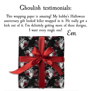 Gothic Human Heart Anatomy Gift Wrap With Roses, Pagan Goth Aesthetic ...