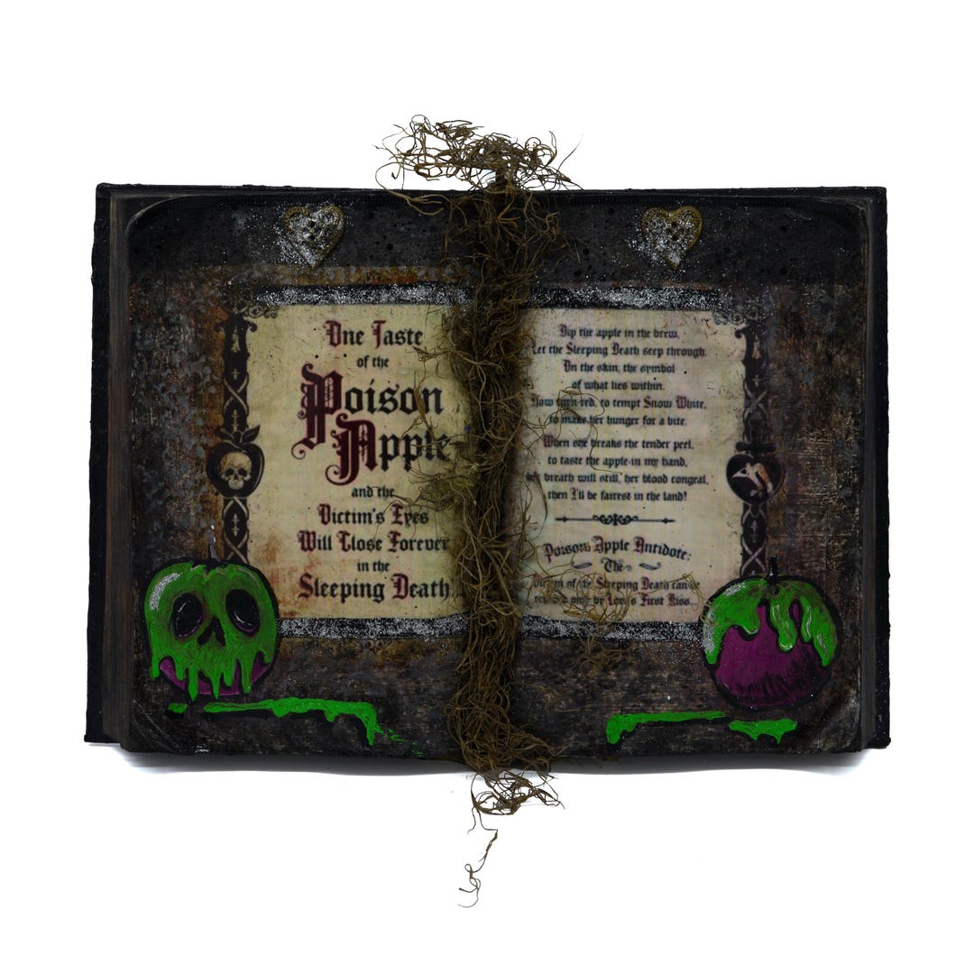 Handmade Poison Apple Spellbook Prop, Gothic Halloween, Witchy Home ...