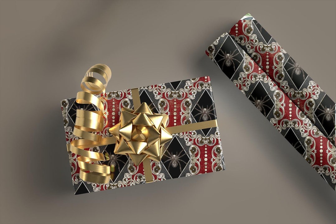 Gothic Spiders Tarantula Gift Wrap | Dark Aesthetic Pagan Wrapping ...