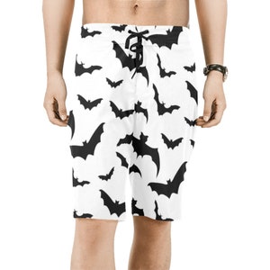 Mens Gothic Vampire Bat Beach Shorts Board Shorts Bathing Suit Surfer ...
