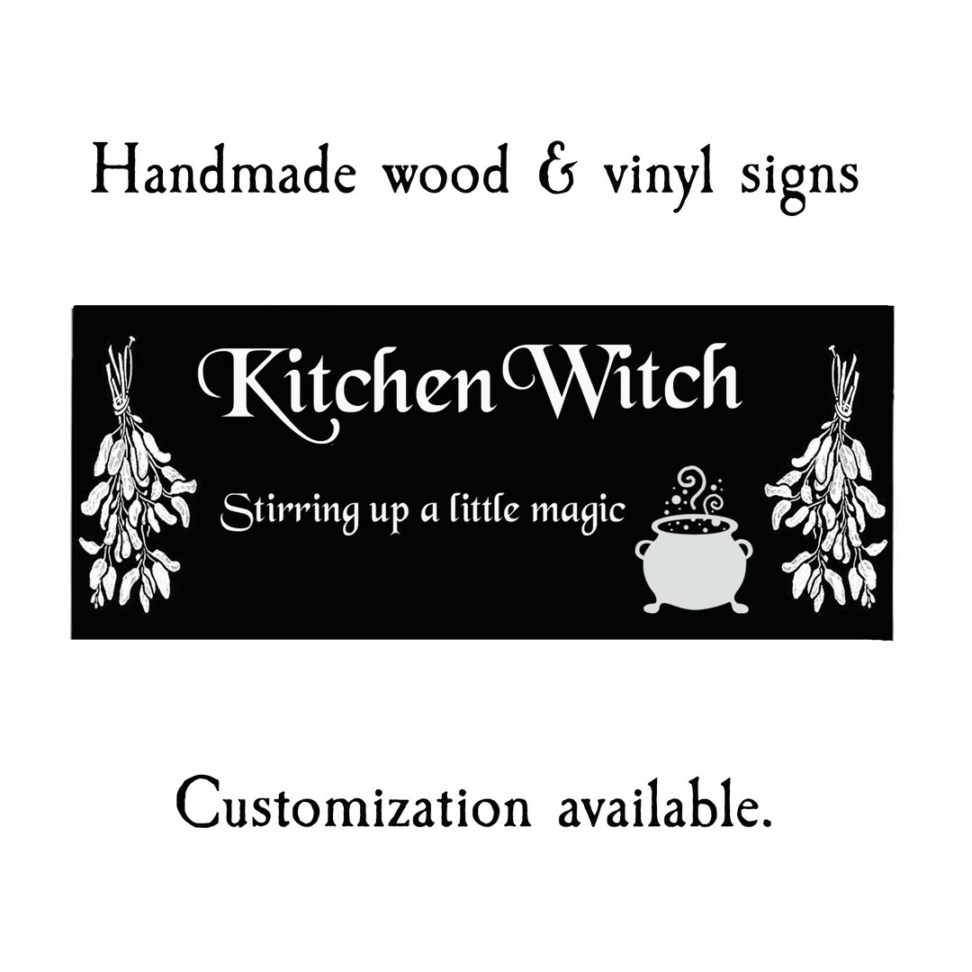 Kitchen Witch Wooden Sign Stirring up a Little Magic, Witchy Home Decor ...