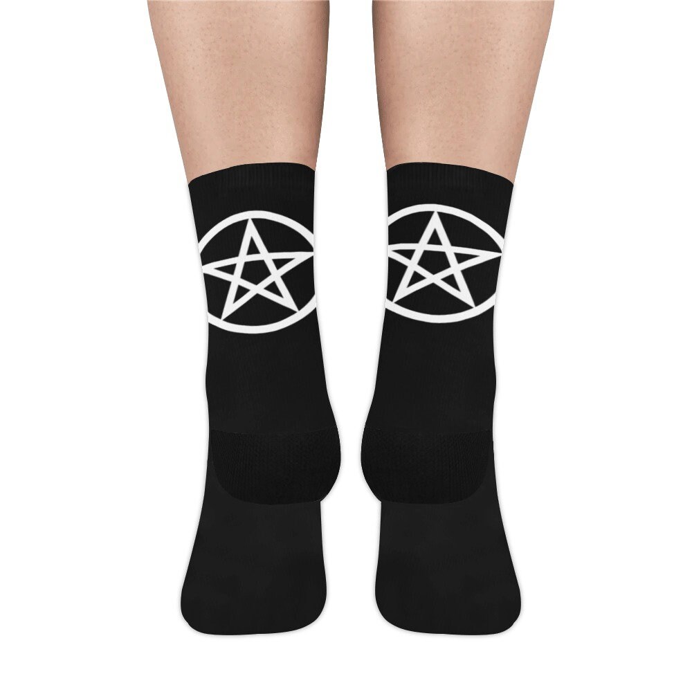 Black Pentagram Adult Socks | Fun Crew Sock | Halloween Lover Gift ...