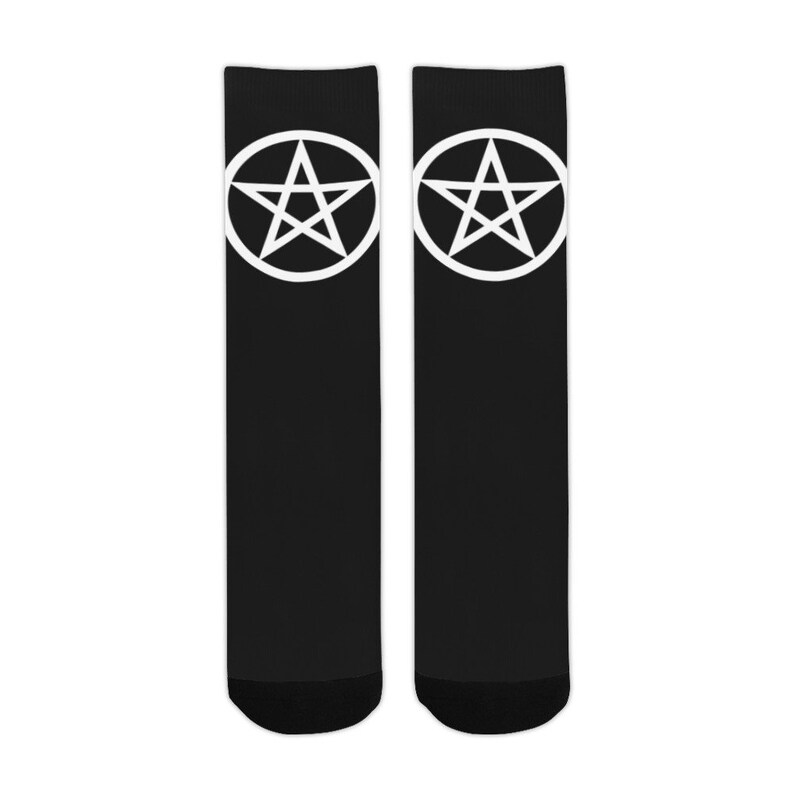 Black Pentagram Adult Socks | Fun Crew Sock | Halloween Lover Gift ...