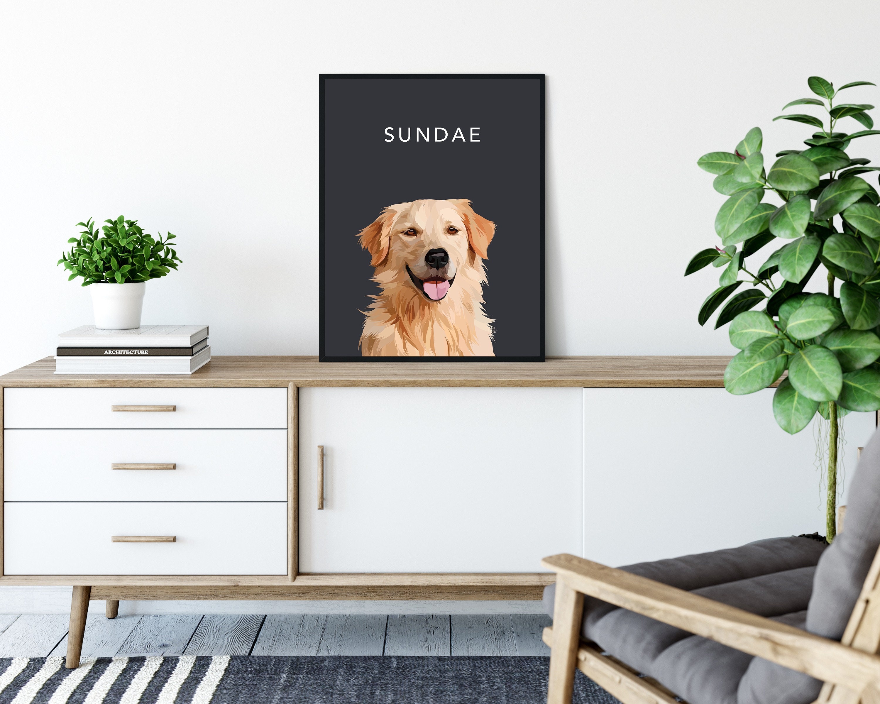 Custom Pet Portrait Poster Rabbit Portrait Pet Rabbit | Etsy