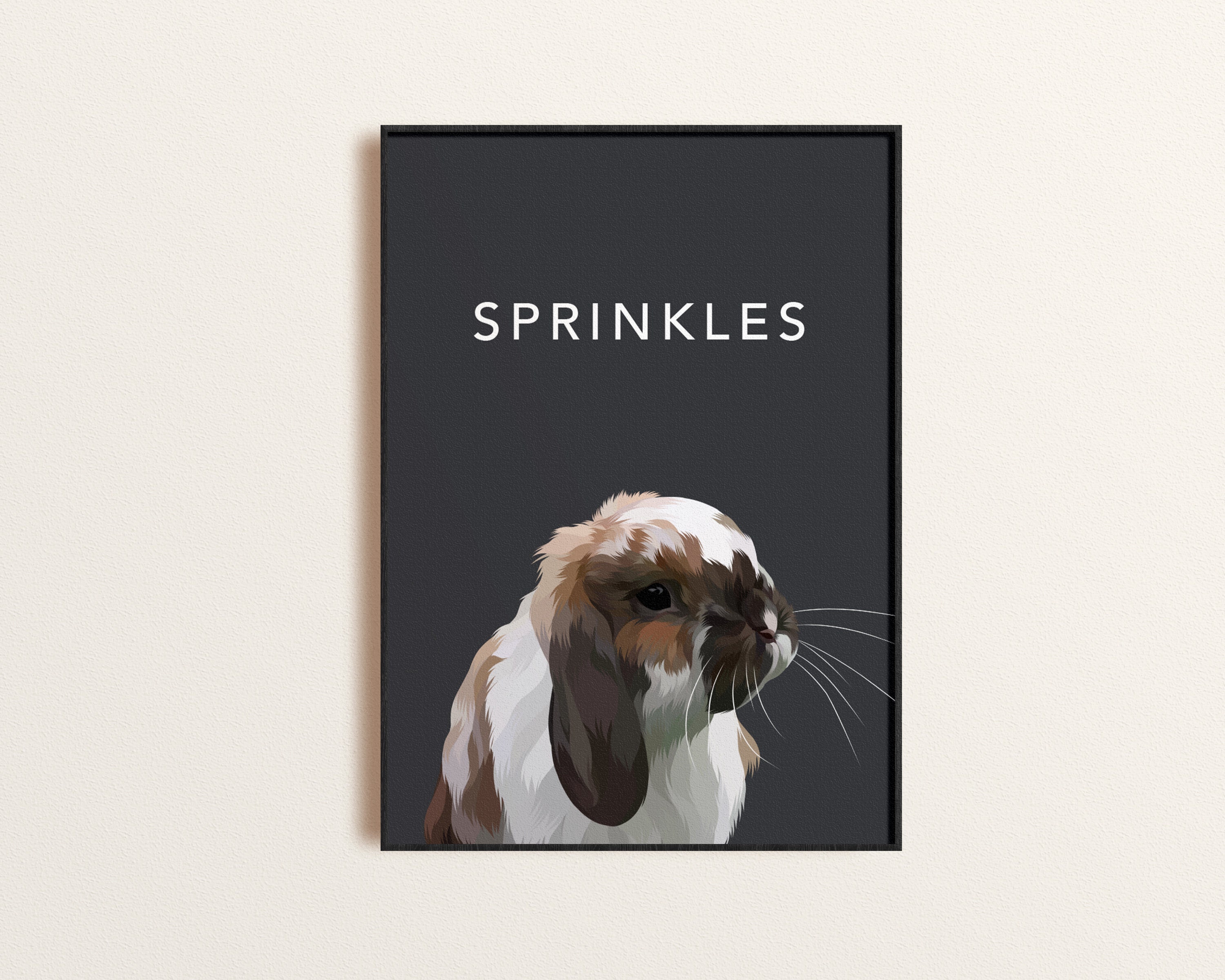 Custom Pet Portrait Poster Rabbit Portrait Pet Rabbit | Etsy