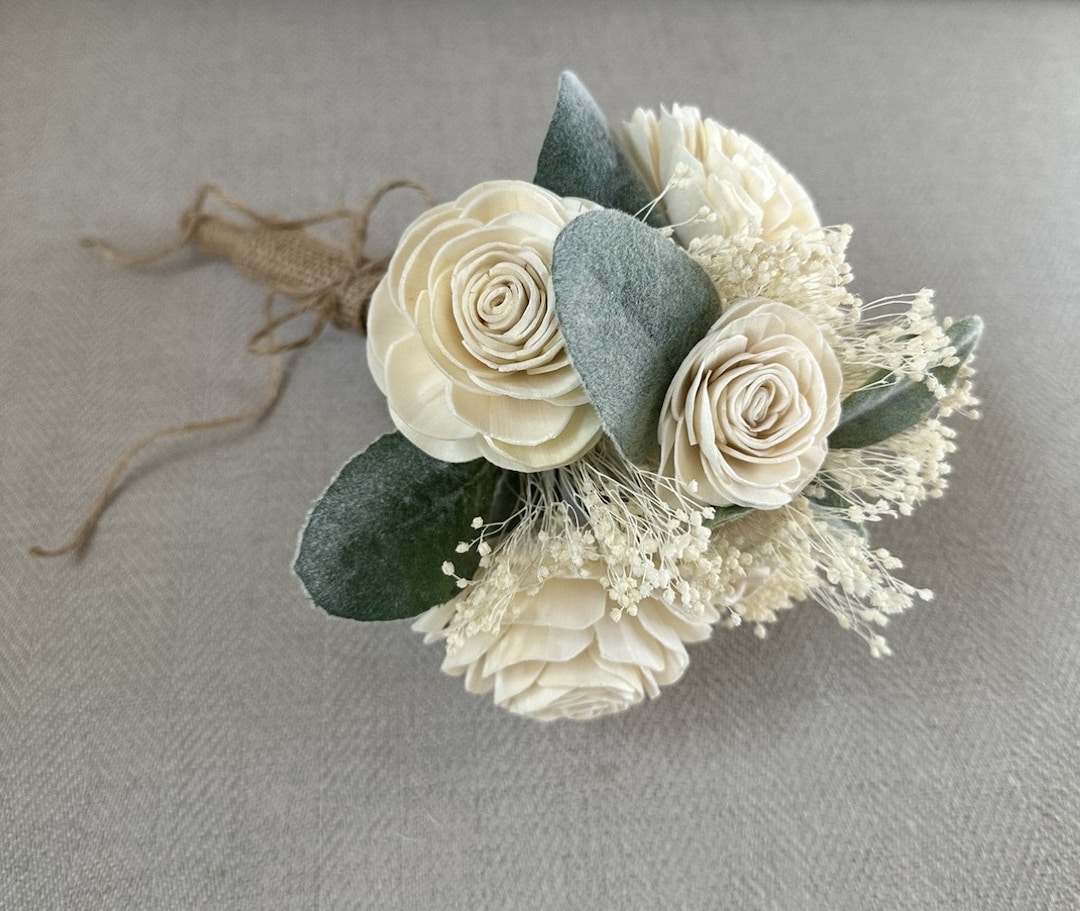 Wood Flower Mini Bouquet, Sola Wood Flower Bouquet, Wooden Flower ...