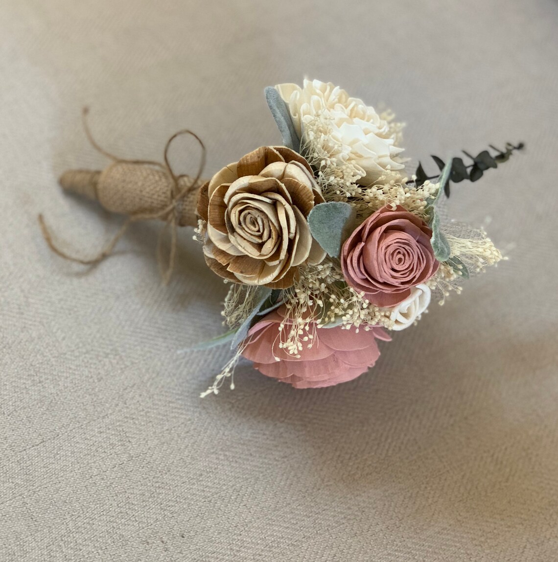 Wood Flower Mini Bouquet Sola Wood Flowers Wooden Flower - Etsy