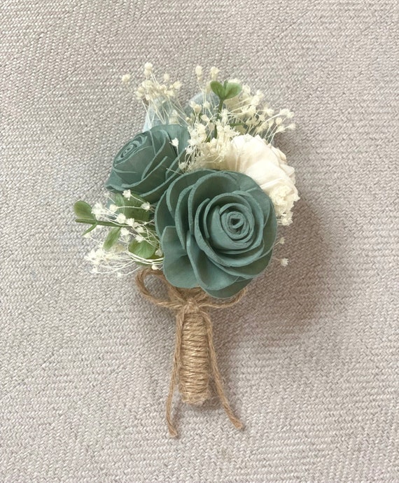 Wood Flower Pin on Corsage Wood Sola Flower Wedding Corsage - Etsy