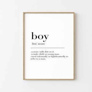 Boy Boy Print Boy Poster Boy Definition Boy Definition - Etsy