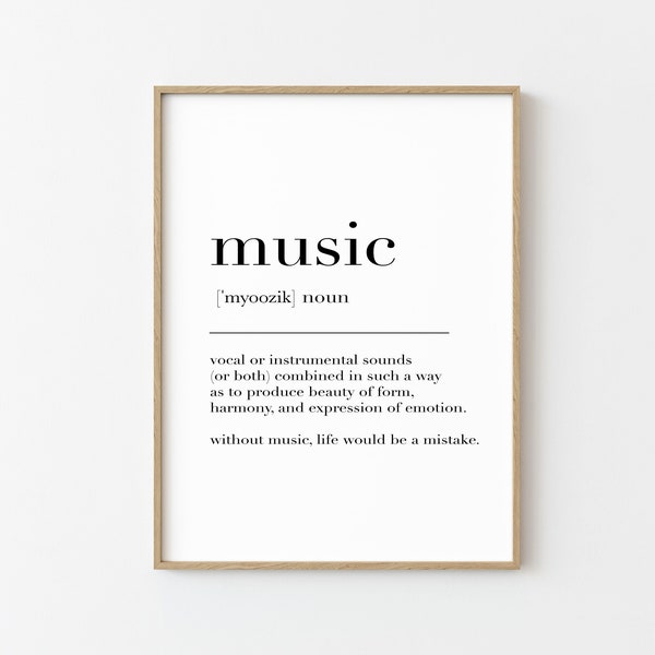 Music Definition Printable Art - Etsy
