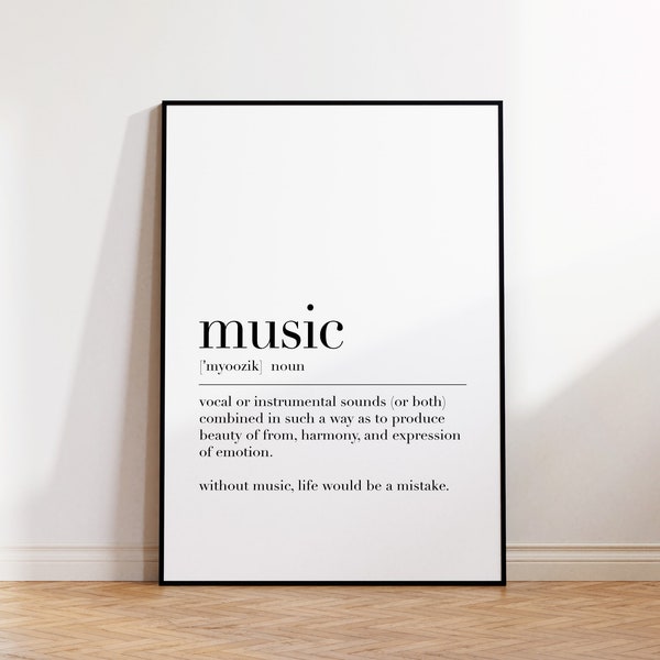 Music Quote Wall Art - Etsy
