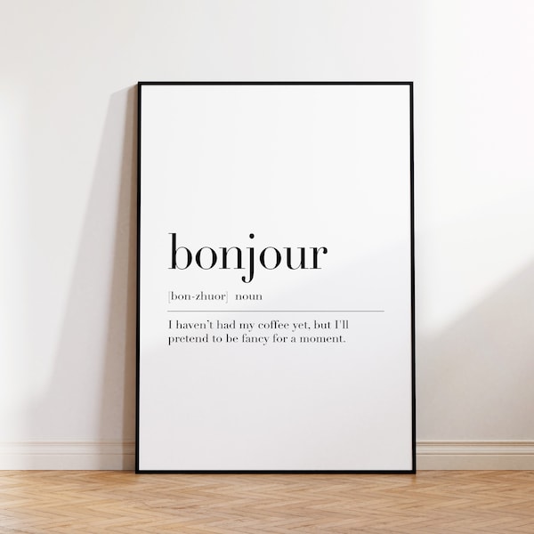 Bonjour Print - Etsy