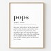 Pops Definition Print Gifts for Pops Grandpa Giftsgift for | Etsy